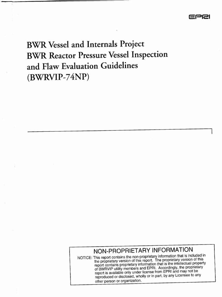 BWR Vessel and Internals Project BWR Reactor Pressure Vessel Inspection ...