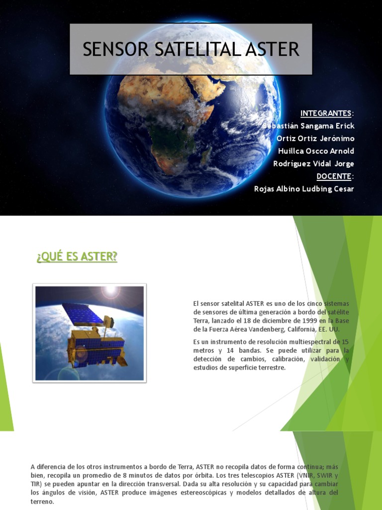 Sensor Satelital Aster | PDF | Sensores remotos | Tierra