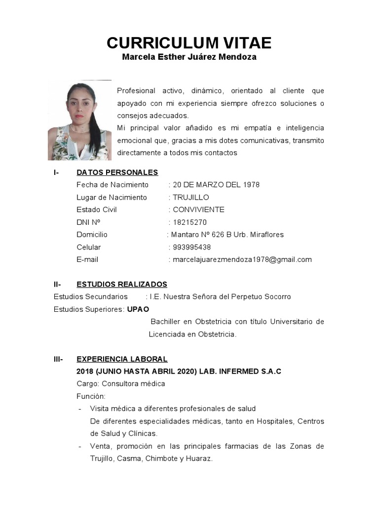CV Marcela Recien Actualizado | PDF | Farmacia | Medicina
