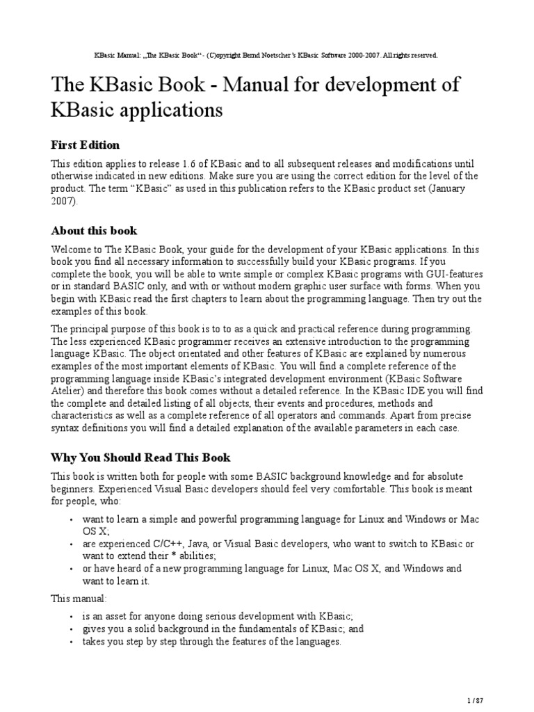 Manual Kbasic | PDF | Computer Program | Programming