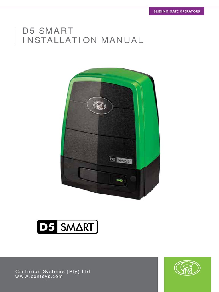Centurion Systems D5-Smart Installation Manual | PDF | Battery Charger ...