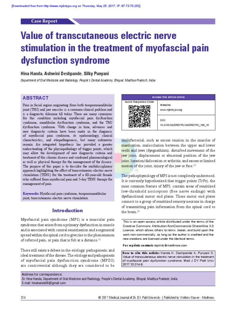 Value of Transcutaneous Electric Nerve Stimulation | PDF | Pain | Medicine