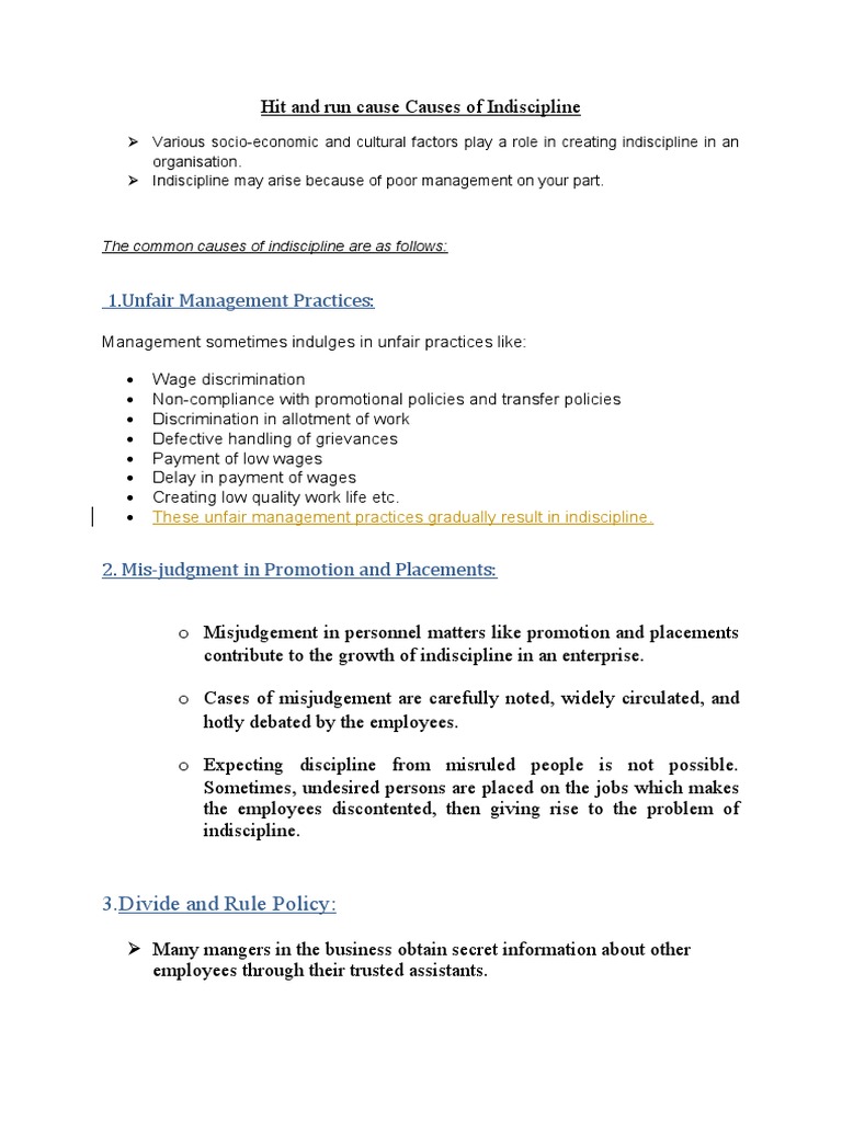 Causes of Indiscipline | PDF | Employment | Communication
