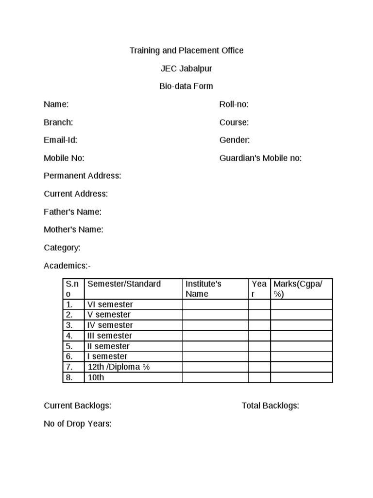 TPO Data Form PDF | PDF
