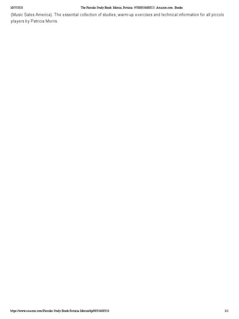 The Piccolo Study Book - Morris, Patricia - 9780853608523 - Amazon - Com - Books PDF | PDF