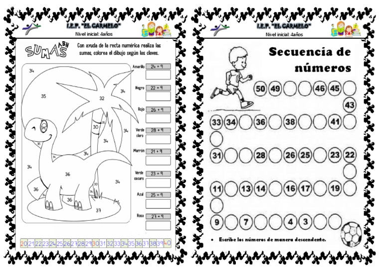 Actividades de Secuencia Numérica Infantil | PDF