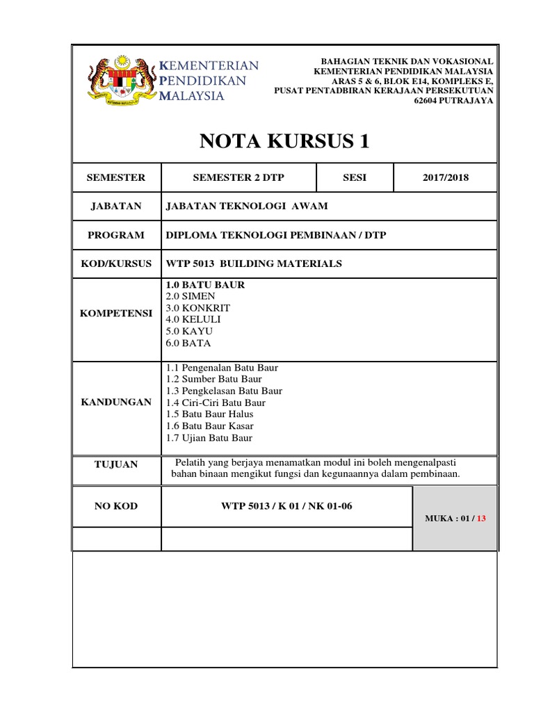 Kompetensi 1 BATU BAUR | PDF | Sains & Matematika
