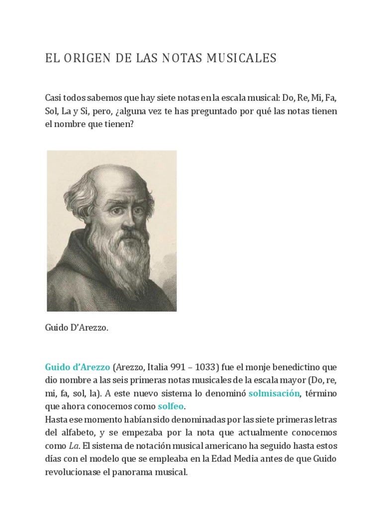 El Origen de Las Notas Musicales | PDF | Composiciones Musicales ...