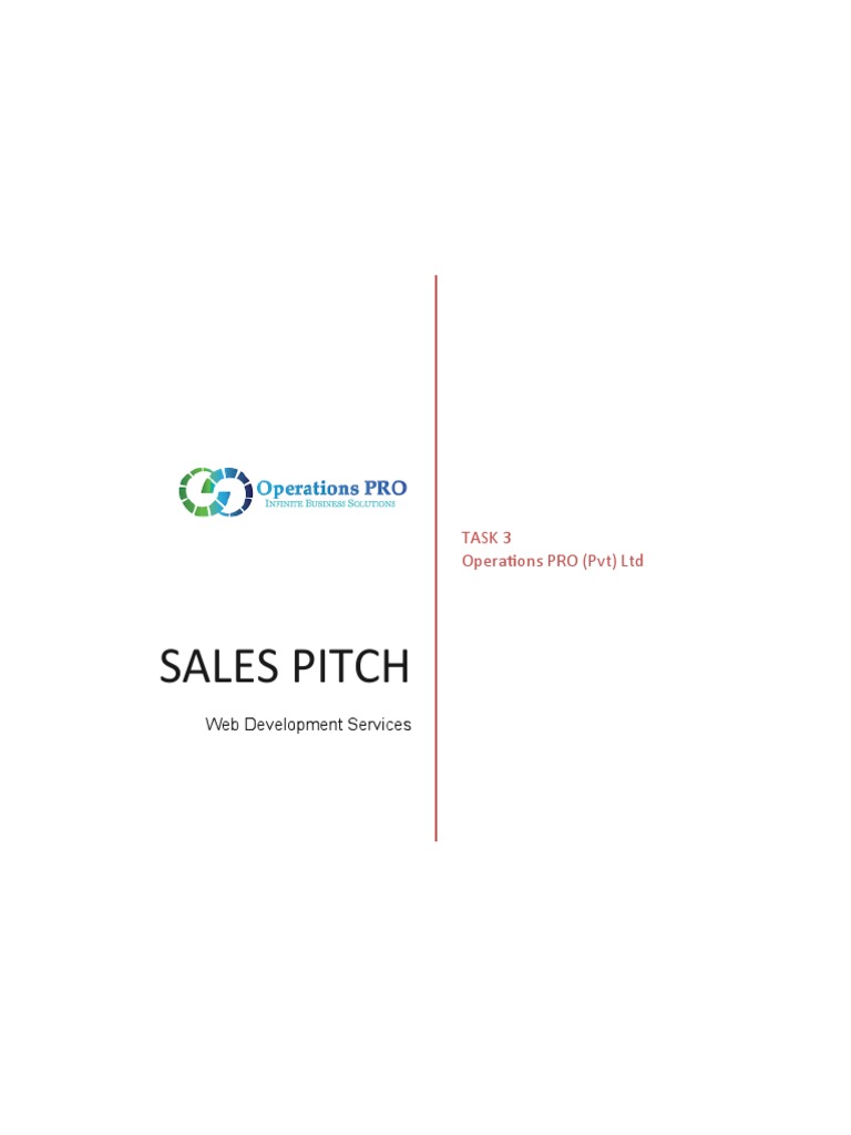 Sales Pitch: Web Development Services | PDF