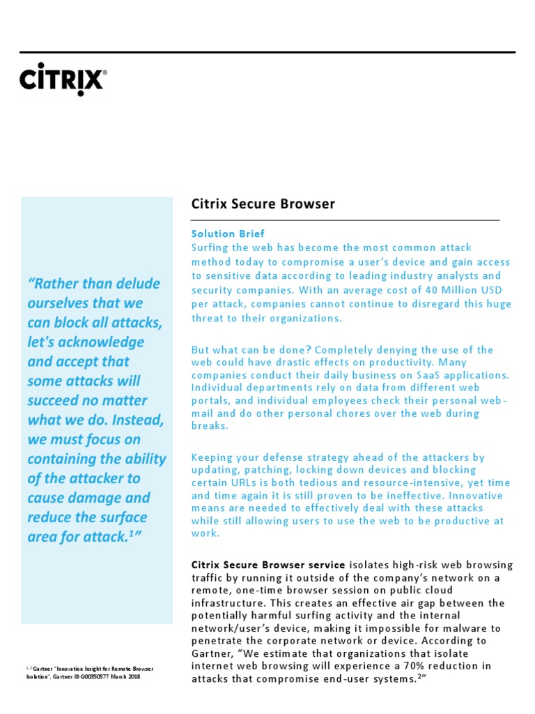 Citrix Secure Browser: Solution Brief | PDF | Citrix Systems | World ...