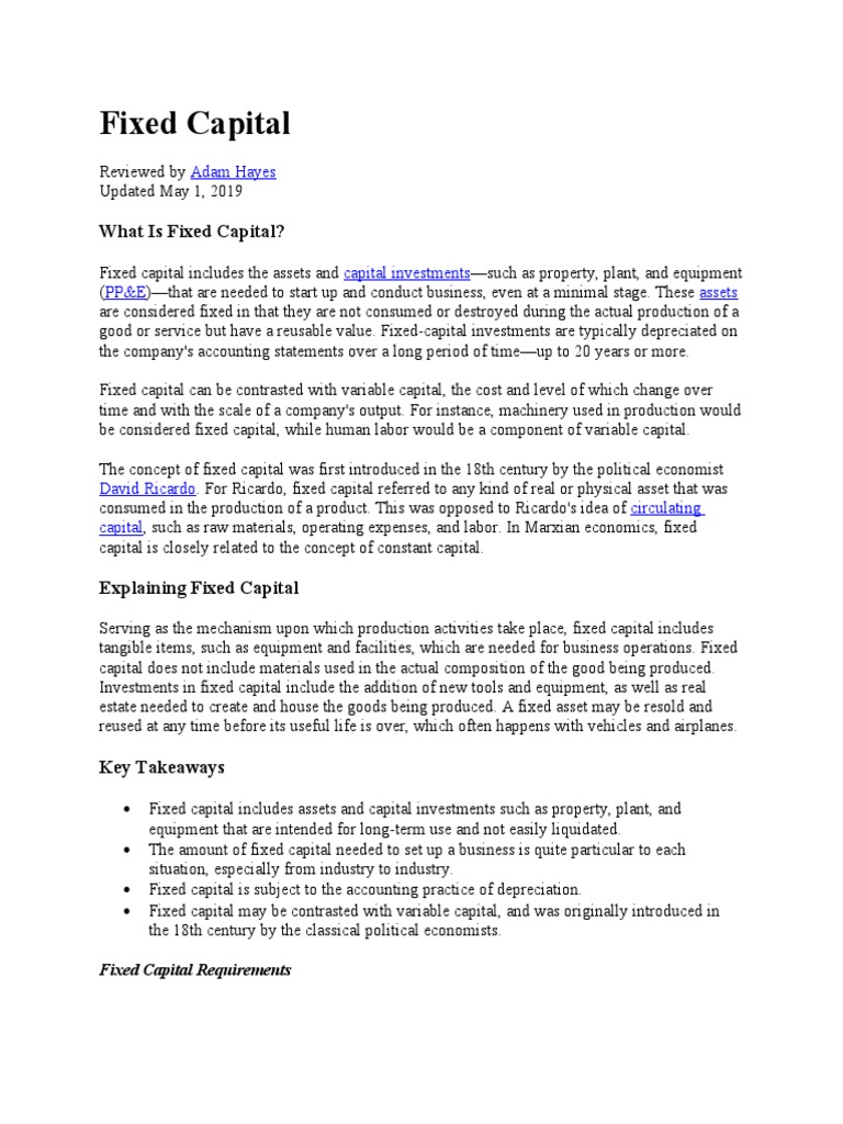 Understanding Fixed Capital: A Comprehensive Overview of Fixed Assets ...