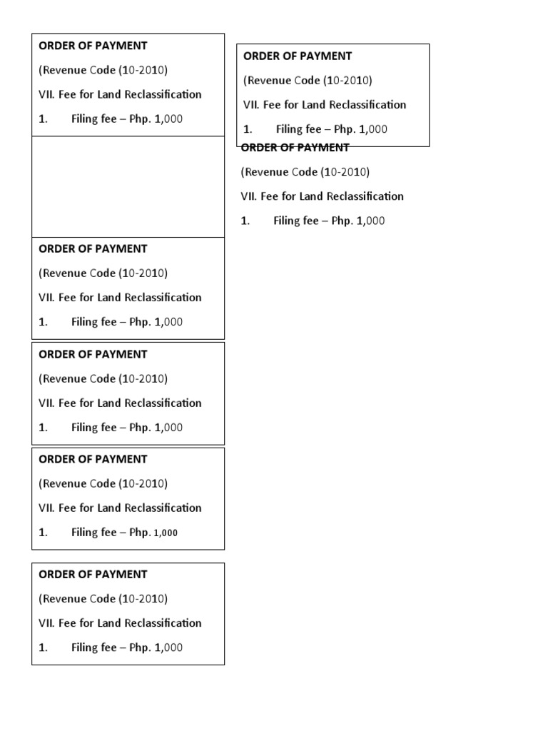 Order of Payment Order of Payment | PDF