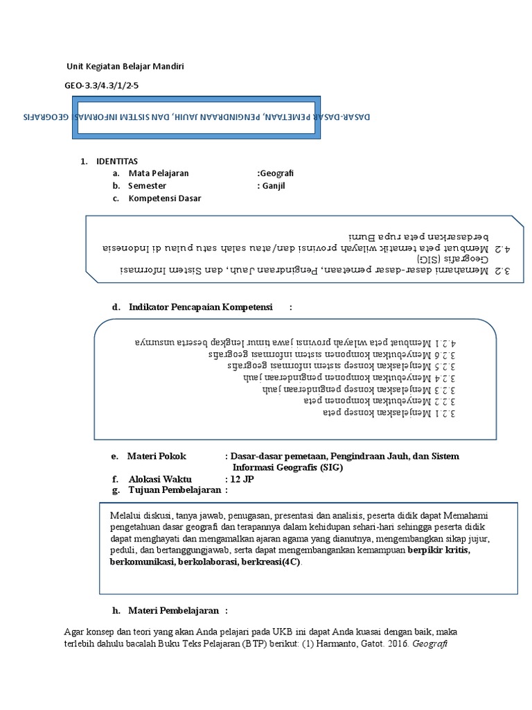 Ukbm Geo 3.3 SMT 1 Dasar-Dasar Pemetaan | PDF