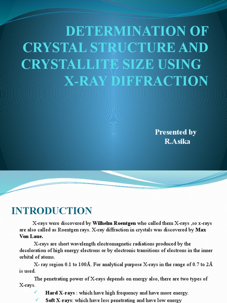 Crystal Structure and Crystallite Size via XRD | PDF | X Ray ...