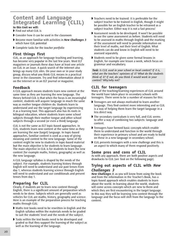 Understanding CLIL in Education | PDF | Educational Assessment | Schools