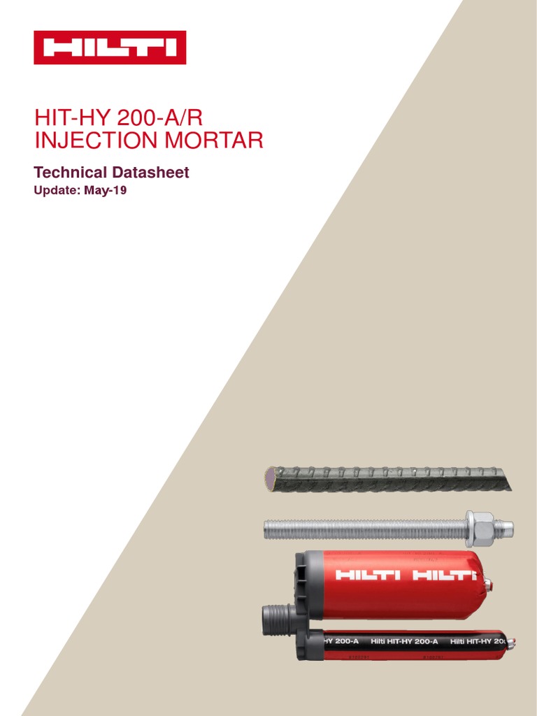 Technical Data Sheet For Hilti HIT HY 200 | PDF | Galvanization | Screw