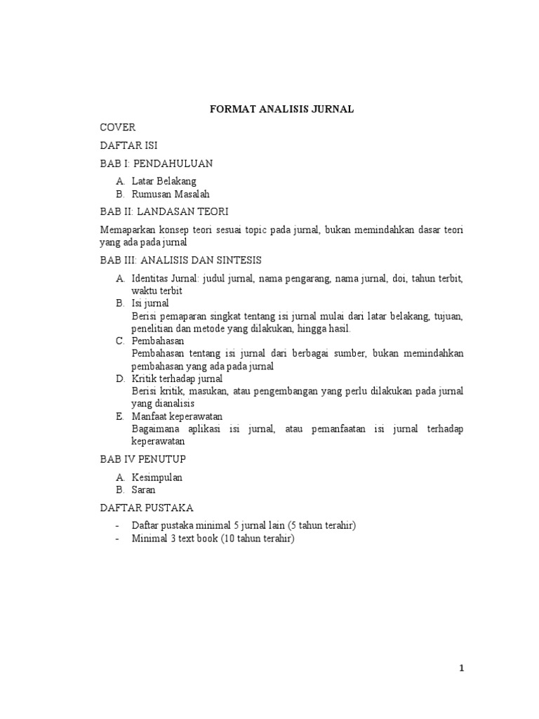Format Analisis Jurnal | PDF