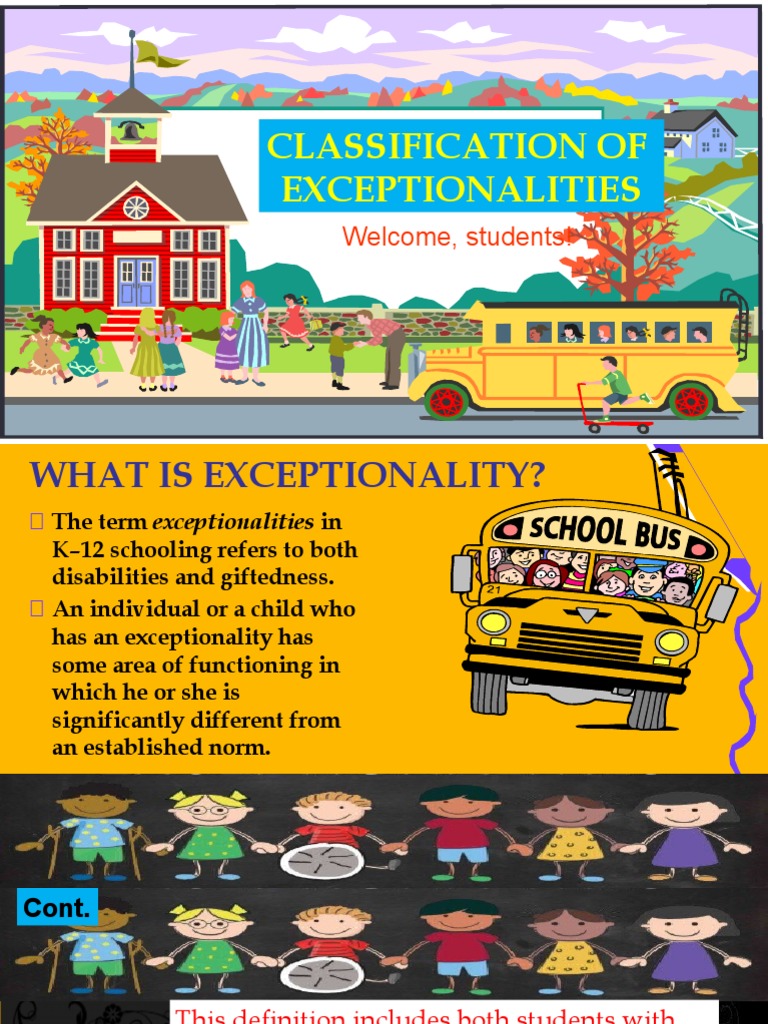Classification of Exceptionalities: Welcome, Students! | PDF ...