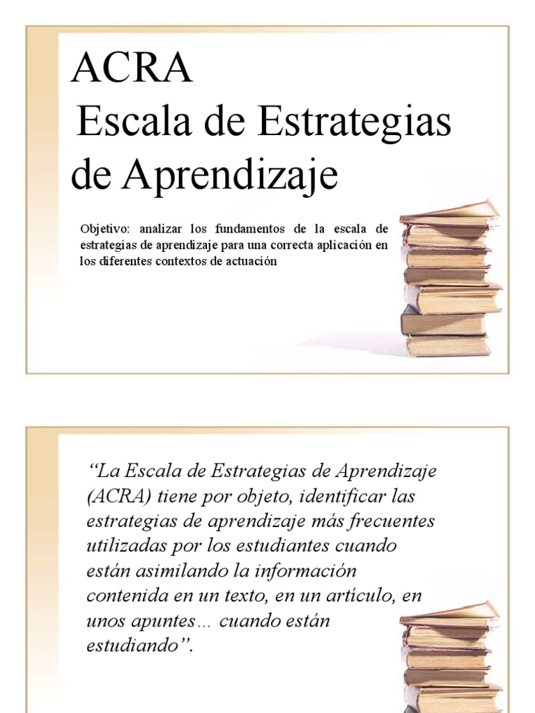 Escala Acra | PDF | Aprendizaje | Evaluación