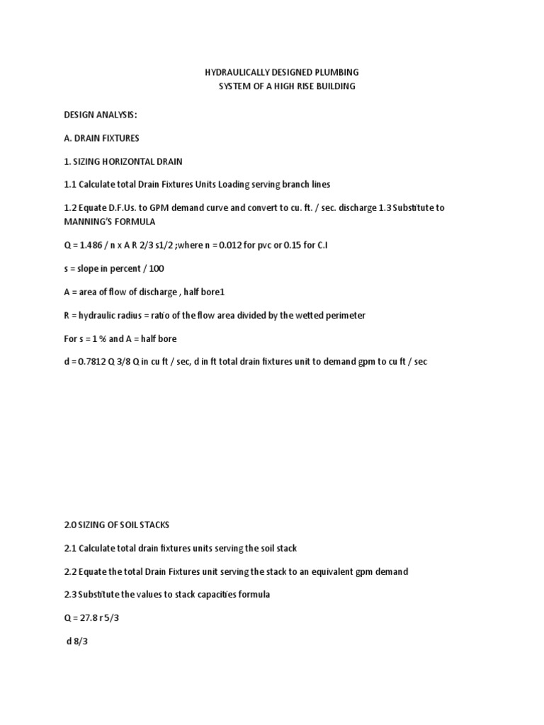 High-Rise Plumbing System Design | PDF | Area | Plumbing