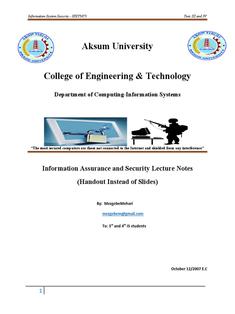 Aksum University College of Engineering & Technology: Department of ...