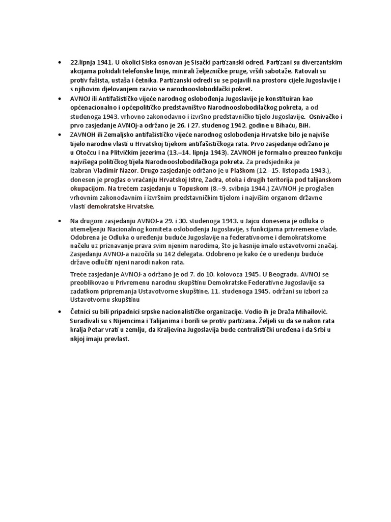 Povijest Avnoj | PDF