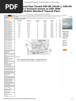 BSPT Whitworth Tapered Pipe Thread DIN 2999 | PDF | Cutting Tools | Tools