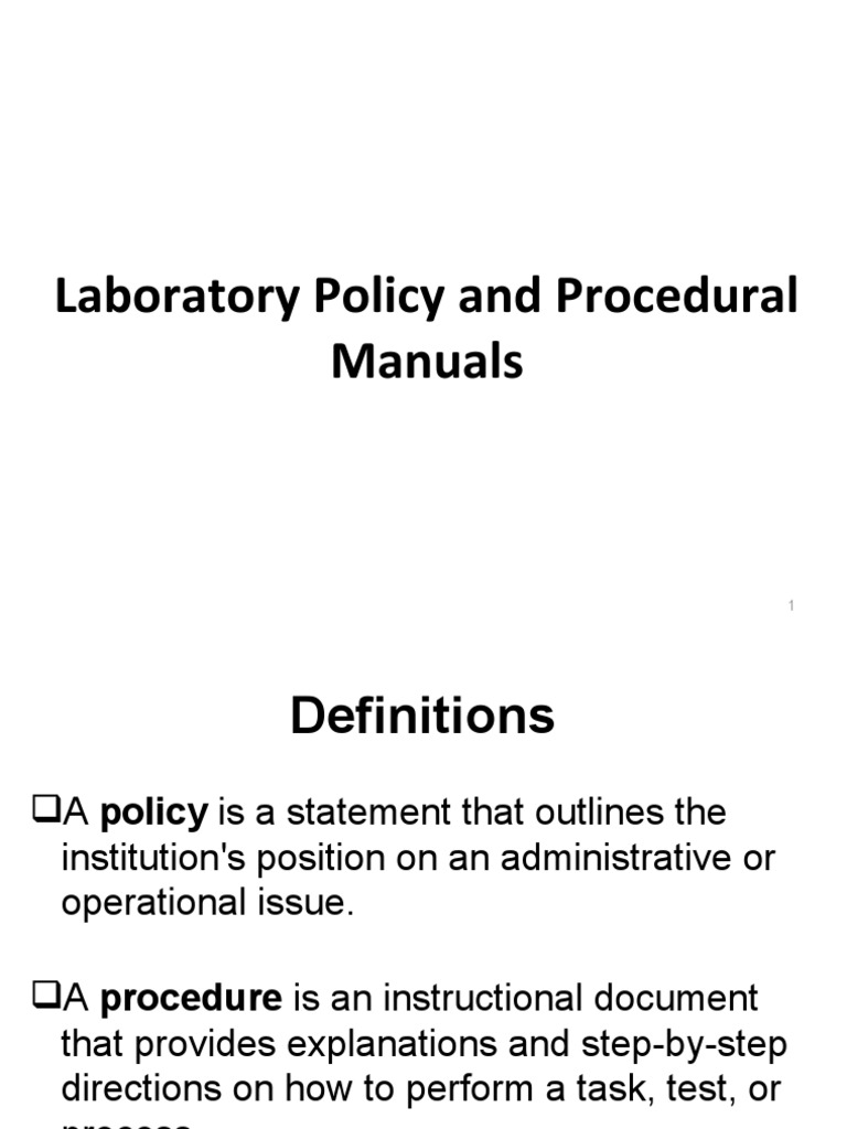 Laboratory Policy and Procedural Manuals | PDF | Laboratories | Patient
