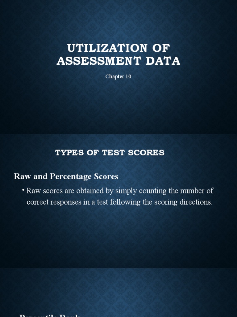 Utilization of Assessment Data | PDF | Standard Score | Test (Assessment)
