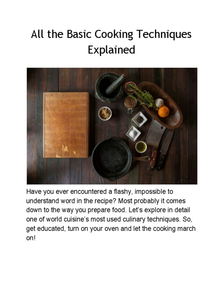 Essential Cooking Techniques Guide | PDF | Roasting | Cooking