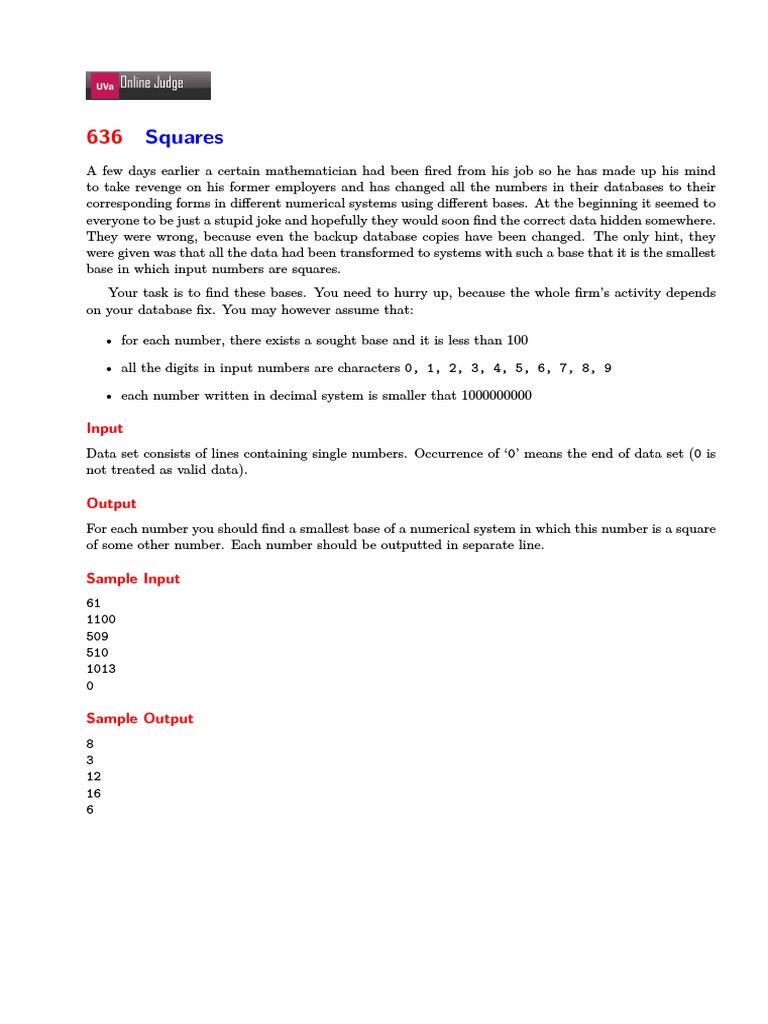 Squares: Input | PDF