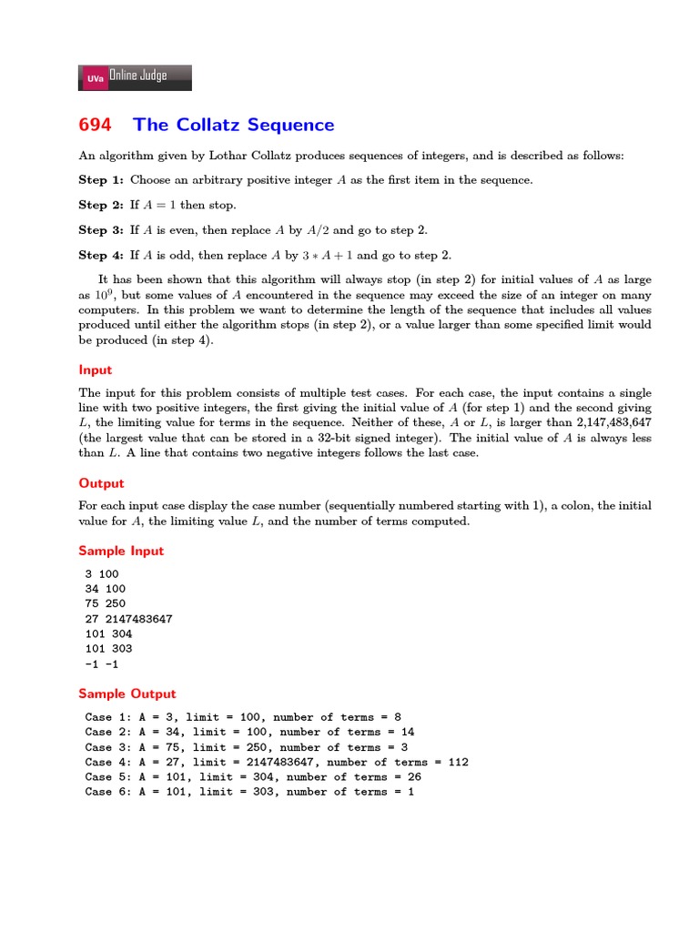 The Collatz Sequence: A + 1 and Go To Step 2 | PDF