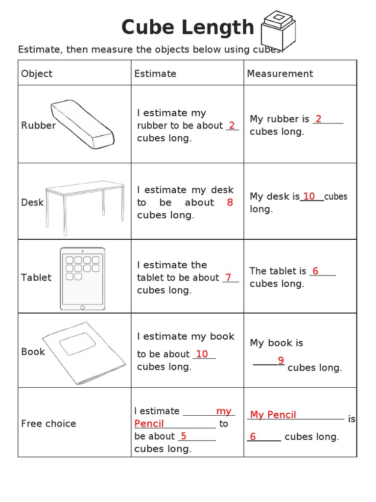 Measuring Length with Unit Cubes | PDF