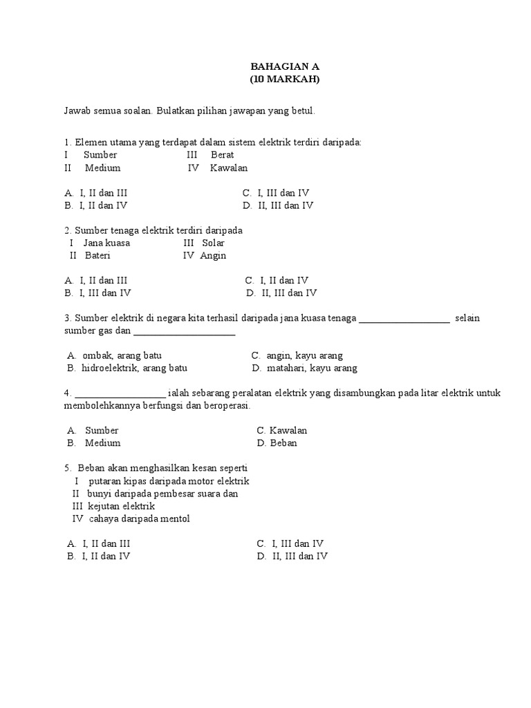 BAHAGIAN A Ujian RBT | PDF