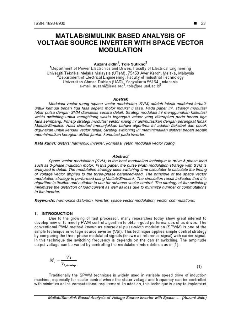 Matlab Simulink Based Analysis Of Voltag Pdf Power Inverter Electric Motor 