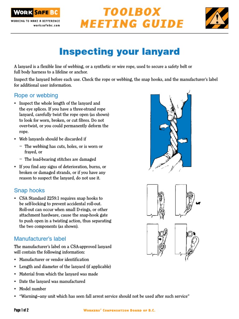 Lanyard Inspection Guidelines | PDF | Rope | Equipment
