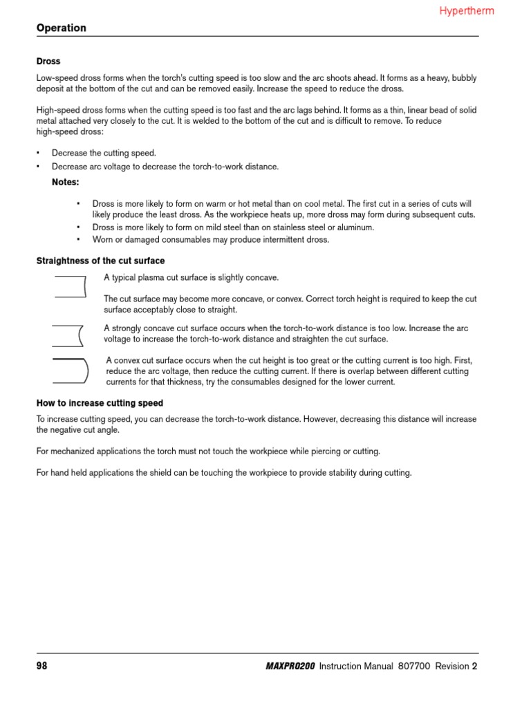 Maxpro 200 Cut Charts PDF | PDF | Flow Measurement | Foot (Unit)