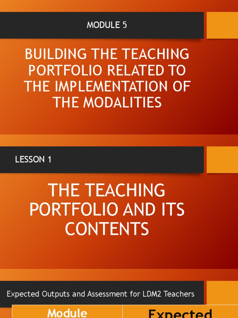 Module 5 The Teaching Portfolio For Reference | PDF | Pedagogy | Teaching