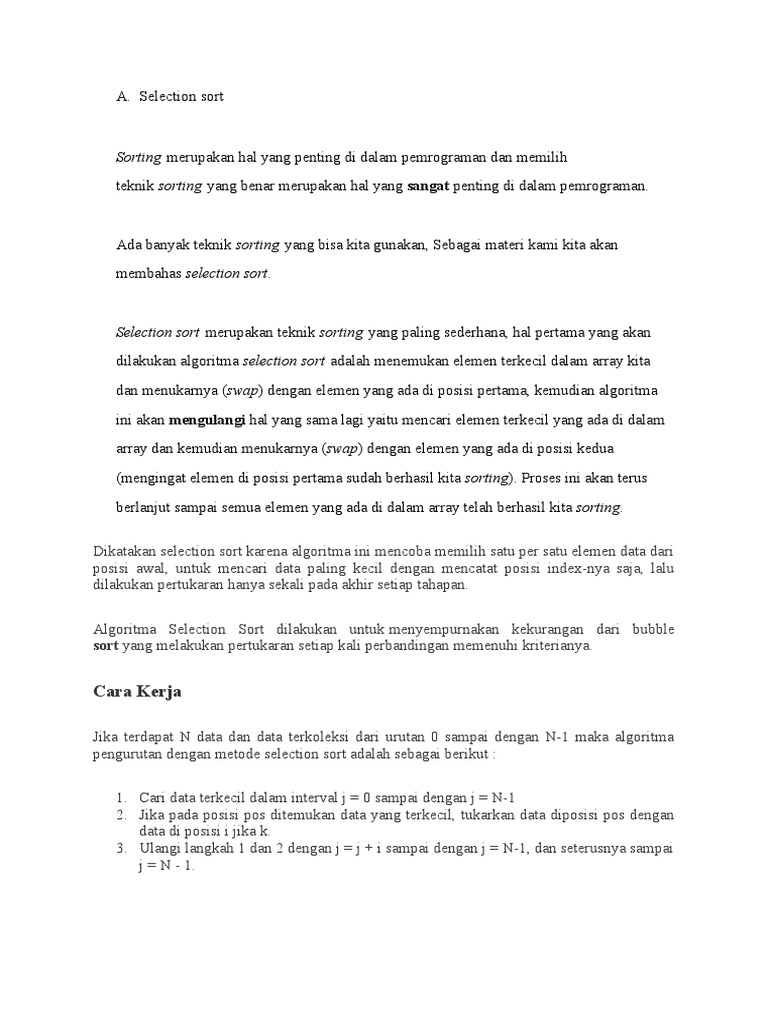 Selection Sort Pdf