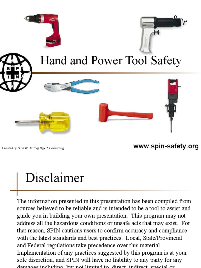Hand and Power Tool Safety: Created by Scott W. Tritt of Safe T ...