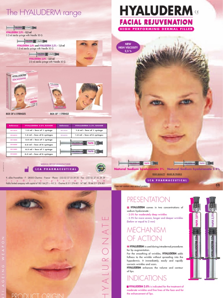 Hyaluderm Rej en | PDF | Wrinkle | Injection (Medicine)