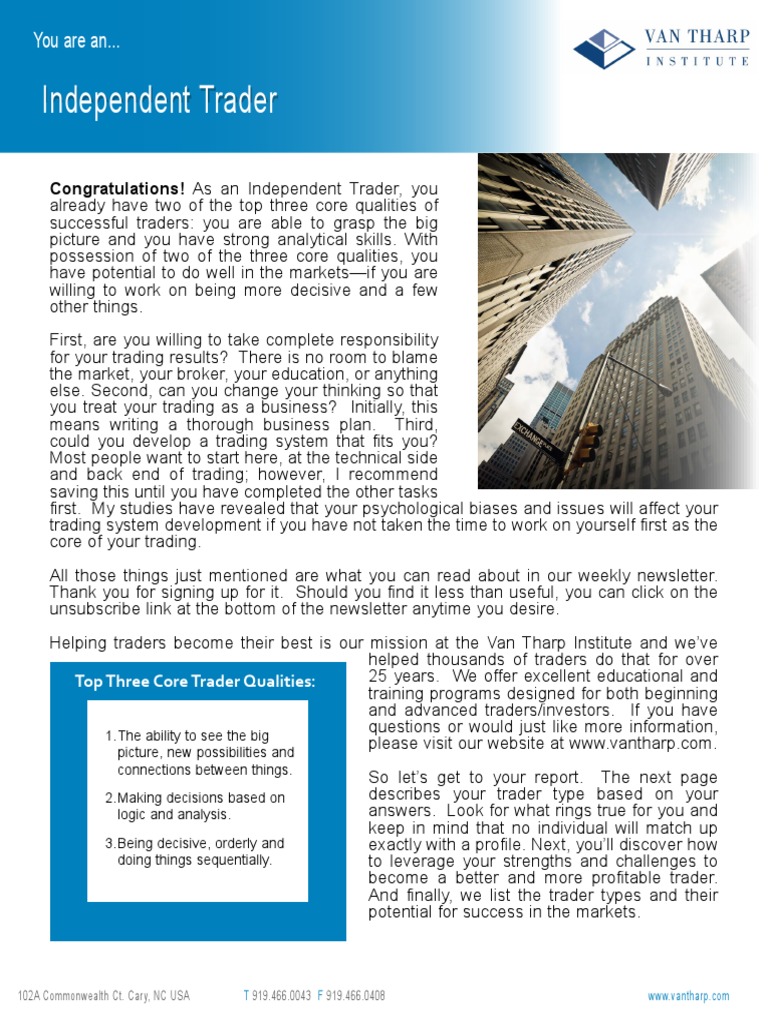 Independent Trader: You Are An.. | PDF | Algorithmic Trading | Idea