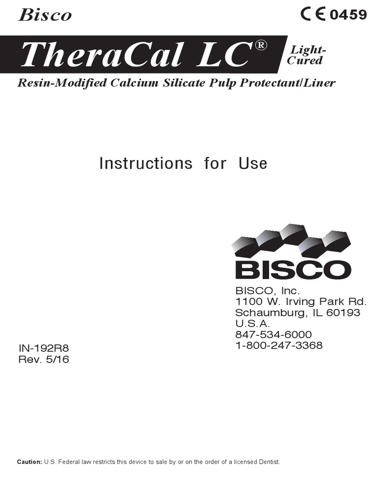 Theracal LC: Instructions For Use | PDF | Dentistry | Dentistry Branches