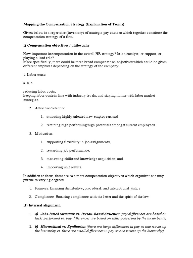 Mapping The Compensation Strategy | PDF | Employment | Employee Retention