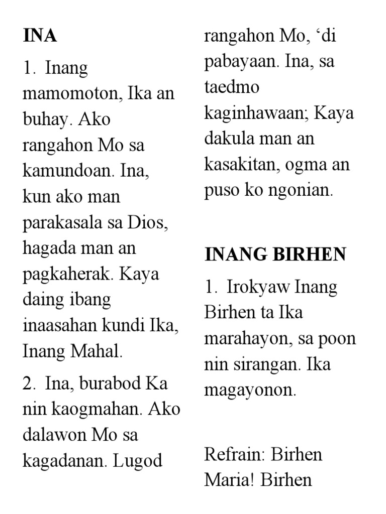 Bicol Marian Songs | PDF
