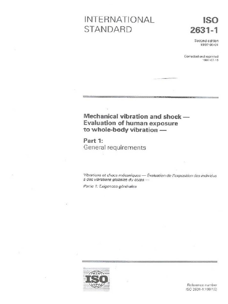 Iso 2631 1 Wholw Body Vibration PDF | PDF