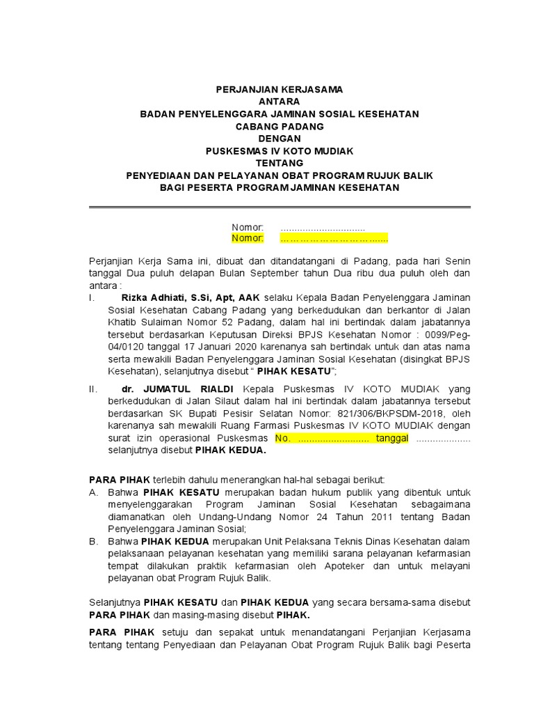 Template PKS Ruang Farmasi PKM | PDF