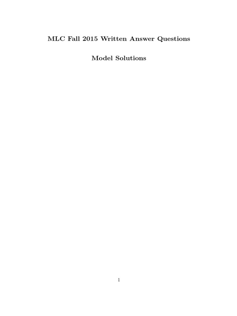 MLC Fall 2015 Written Answer Questions | PDF | Dividend | Standard ...