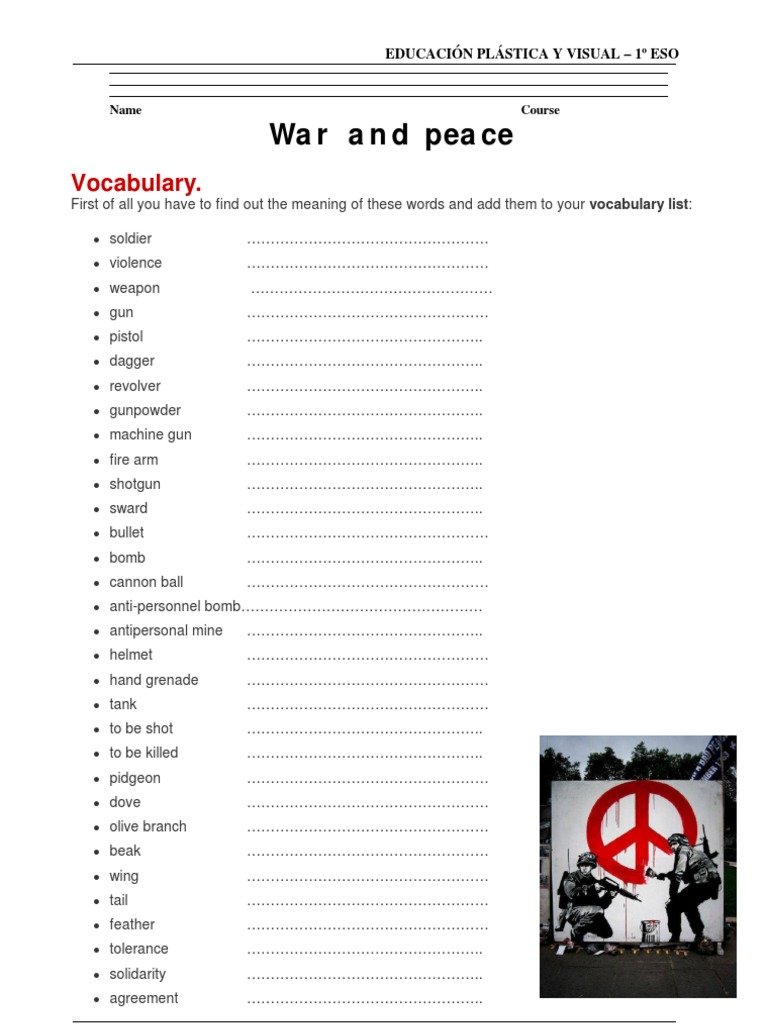 War and Peace Vocabulary | PDF