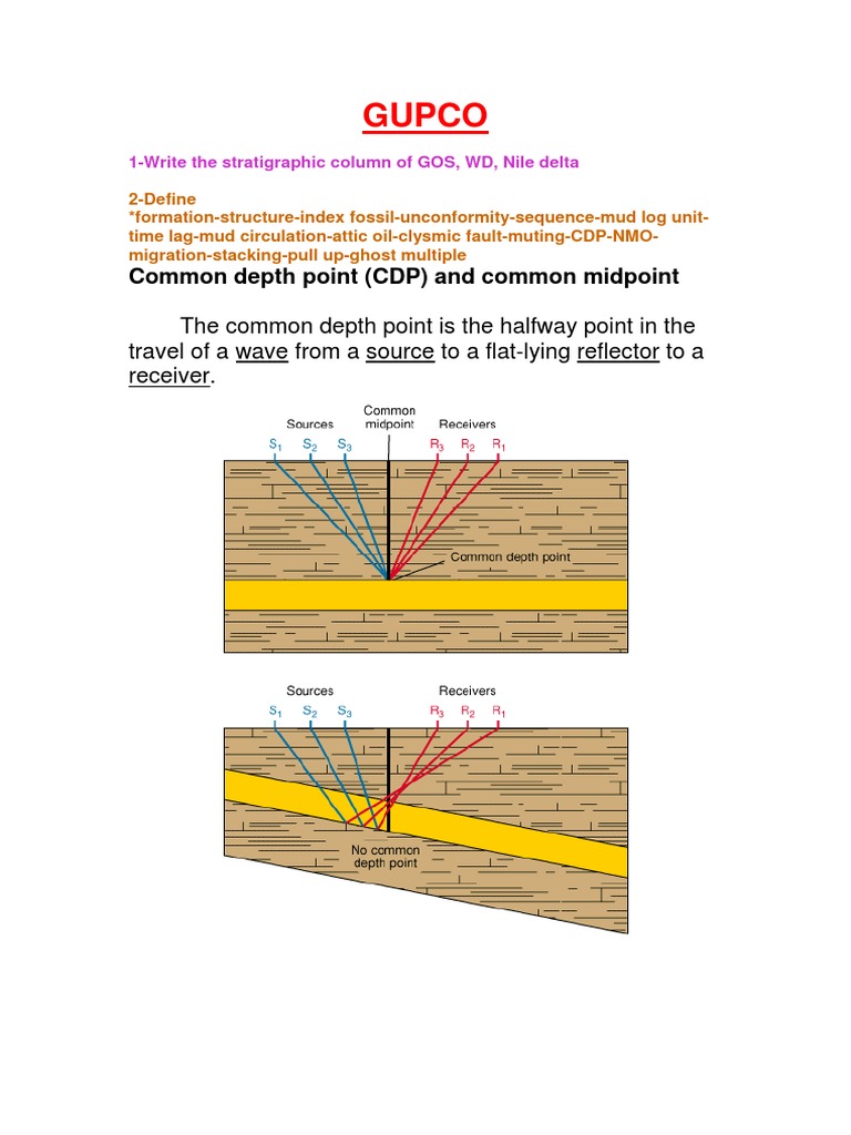 Gupco: Common Depth Point (CDP) and Common Midpoint | PDF